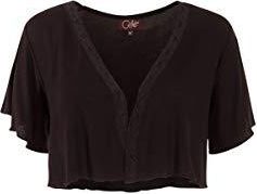 Coline Bol&eacute;ro Manches Courtes col V - Couleur : Noir- Taille : M