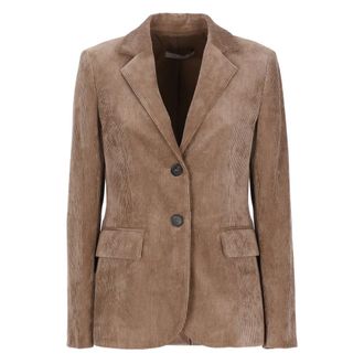 D.exterior Cord-Effekt Zweireihiger Blazer - - Jackets - Damen - Beige - S