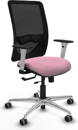 Piqueras y Crespo B&uuml;rostuhl Zulema mit wei&szlig;en und schwarzen Armlehnen, h&ouml;henverstellbare Lendenwirbelst&uuml;tze, ausgestattet mit Syncro/Traslack und Schneideschaum, Schwar