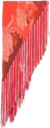 Etro unisex, Accessoires, Rouge, Taille: ONE Size Foulard with Fringe 50x50