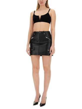 Moschino Polyamide Midi Skirt - Black