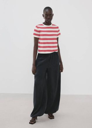 Mango Pull-over en maille &agrave; rayures rouge - Femme - XS - MANGO