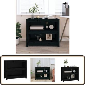 vidaXL Bücherregal Schwarz 80x35x68 cm Massivholz Kiefer - BucheRegal - Holzmöbel - Bücherregal Schwarz - Massivholzküche - Kiefernholz
