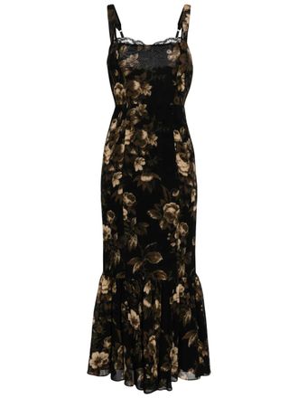 Reformation robe Irisa à fleurs - Noir