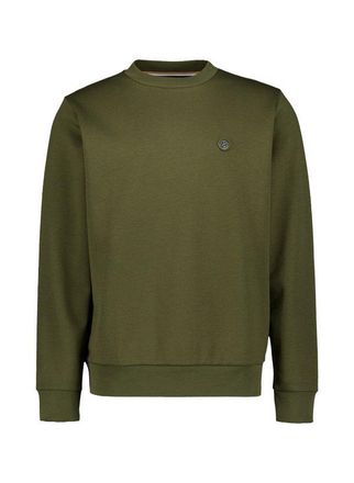 HUGO BOSS Herren Pullover gr&uuml;n Baumwolle unifarben