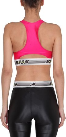 Msgm Logo-Embellished Activewear Tank Top - Pink