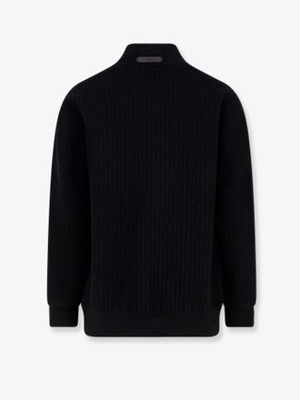 Hev&ograve; Mens Wool Coat Cimino Black Virgin - Polyamide Knitwear Sweater