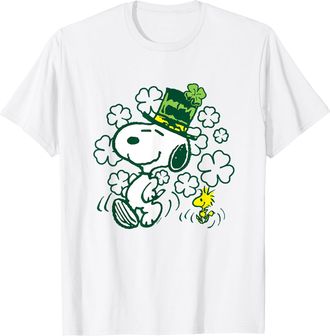 Peanuts Erdnüsse - Snoopy und Woodstock St. Paddys Day Clovers T-Shirt