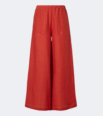 Eres Weite Hose &Eacute;blouissant aus Leinen