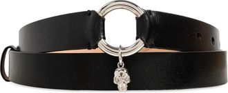 Alexander McQueen ceinture &agrave; breloque t&ecirc;te de mort - Noir