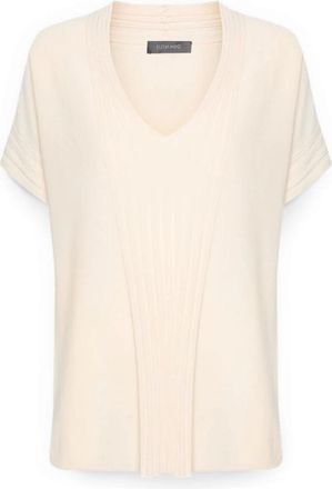 Elena Miro Femme, Pulls, Beige, Taille: 48 FR Pull en maille c&ocirc;tel&eacute;e m&eacute;lang&eacute; viscose
