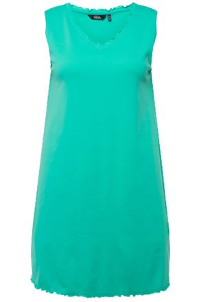 Ulla Popken Damen, große Größen, Kleid, Wellenkanten, A-Linie, Feinripp, Biobaumwolle