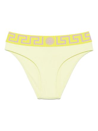 Versace Bikinih&ouml;schen mit Greca-Besatz - Gelb