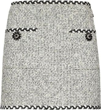 Silvian Heach Femme, Jupes, Beige, Taille: 38 FR Gonna corta dettagli decorativi a contrasto