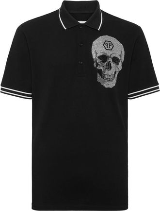 Philipp Plein Homme, Tops, Noir, Taille: S Polo T-Shirt Crystal Skull