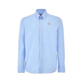 La Martina Slim Fit Hemd - Logo - - Shirts - Herren - Blau - L