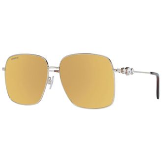 Swarovski Femme, Accessoires, Jaune, Taille: ONE Size Lunettes de Soleil Femme Dorées Miroir Style Carré