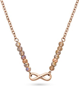 s.Oliver Necklace - Elegante Halskette aus poliertem Edelstahl - IP Ros&eacute;gold - Rolokette 45 cm - wasserfest & hautfreundlich