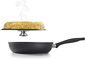 Ibili Pfanne mit Deckel zum Drehen von Tortillas New Induplus, 26 cm, Aluminium, Anti-Haft, geeignet für Induktion