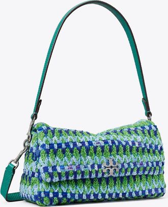 Tory Burch Damen Kleine Charlie Schultertasche mit Perlen