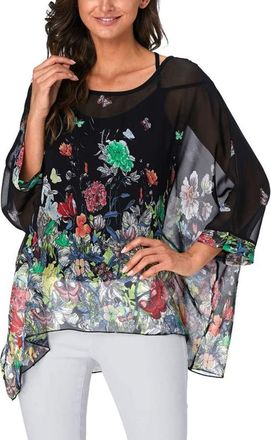 Minetom Damen Sommer Chiffon Bluse Strand Beil&auml;ufige T Shirt Lose Hemd Oversize Oberteile Tuniken Tops Strandponcho Bikini Cover Up Stil 23 Einheitsgr&ouml;&szlig;e