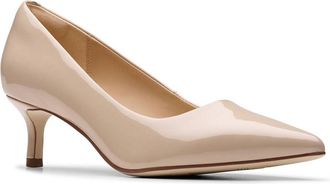 Clarks Unisex Zarey Court Shoe, Sand Patent, 36 EU