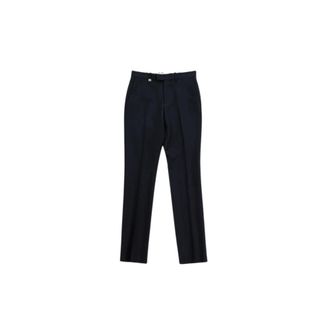 Burberry Homme, Pantalons, Noir, Taille: S Pantalon en laine bleu marine à jambe droite