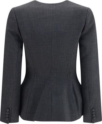 Self Portrait Womens Gray Polyester Full-Length Jacket Clothing