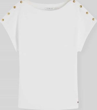 Tommy Hilfiger Regular Fit T-Shirt aus reiner Baumwolle mit Knopf-Details