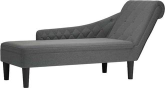 vidaXL Vidaxl - Chaiselongue mit Kissen und Rechter Armlehne Dunkelgrau Stoff