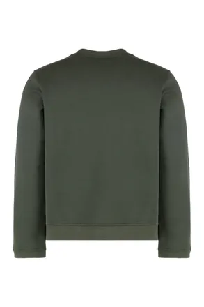 K-Way Mens Cotton And Cashmere Crewneck Sweater Green Sweatshirts