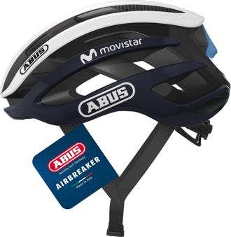 ABUS Rennradhelm AirBreaker - High-End Fahrradhelm f&uuml;r den professionellen Radsport - f&uuml;r Damen und Herren - Blau/Wei&szlig;, Gr&ouml;&szlig;e S