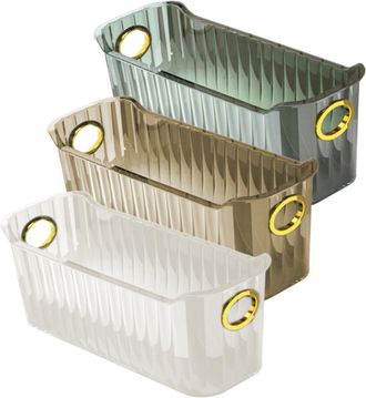 Lurrose 3 St&uuml;ck Transparente Makeup Aufbewahrungsbox Desktop Organizer f&uuml;r Kosmetik Hautpflege und Schmuck Schmaler Leichter Tisch Organizer f&uuml;r Badezimmer Sc