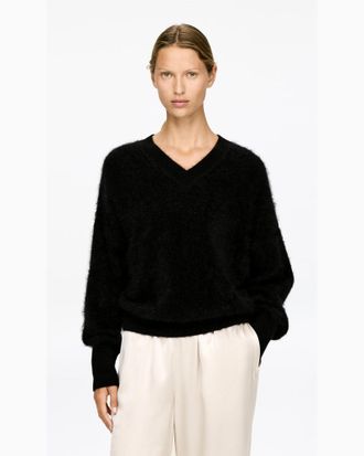 Arket Pullover Aus Reinem Geb&uuml;rstetem Kaschmir -Schwarz