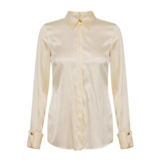 Elisabetta Franchi Popeline-Bluse mit Schleife - - Blouses & Shirts - Damen - Beige - XL