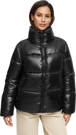 Marikoo Damen Winterjacke (S-3XL) - gesteppt, hochschlie&szlig;ender Kragen, leicht - N071 - Schwarz Gr&ouml;&szlig;e 3XL - Gr.3XL