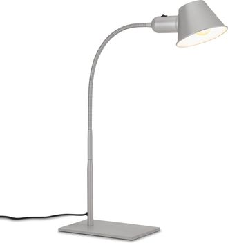 Briloner Leuchten - Tischlampe flexibel, Tischleuchte verstellbar, Schreibtischlampe Kippschalter, 1x E27 Fassung max. 10 Watt, inkl. Kabel, Chrom-Matt, 65 cm