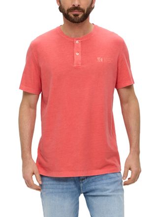s.Oliver T-Shirt mit Garment Dye und Henley-Ausschnitt