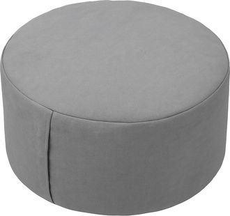 Relaxdays Meditationskissen, Yoga & Achtsamkeit, Bodenkissen, Bezug abnehmbar, HD: 13 x 33 cm, Zafu, Baumwolle, grau