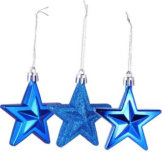 Pretyzoom Weihnachtsbaum Stern Dekorationen Plastikstern Ornamente Und Glitzer Ideal Für Weihnachtsbaum Deko Und Festliche Anlässe