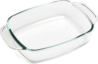 Inconnu 500 g, flach, rechteckig, 1,4 l, 27 x 17 cm, Glas, perlmuttfarben