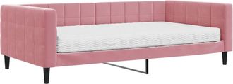 vidaXL Vidaxl - Divano Letto Con Materasso Rosa 100x200 Cm In Velluto