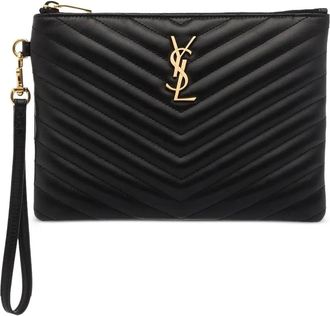 Saint Laurent Gesteppte Cassandre Clutch - Schwarz