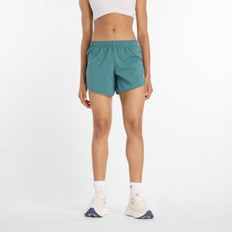 New Balance Damen Sport Short 5 in Gr&uuml;n, Polywoven, Gr&ouml;&szlig;e M