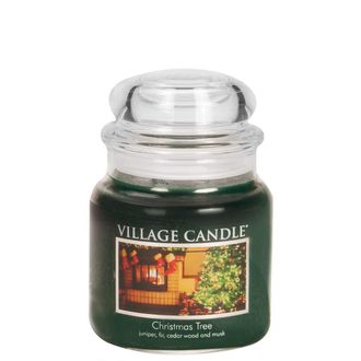 Village Candle 106316321 Weihnachtsbaum Duftkerze 454 G im Glas, kieferngrün, 10,2 x 10,1 x 12,9 cm