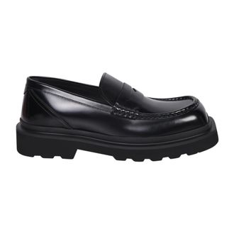 Dolce & Gabbana Homme, Chaussures, Noir, Taille: 43 EU Calfskin Mocassins