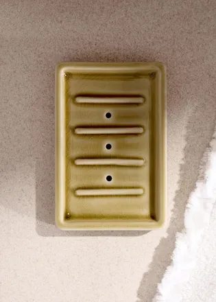 Mango Porte-savon en c&eacute;ramique craquel&eacute;e ocre - Home - Taille unique - MANGO HOME