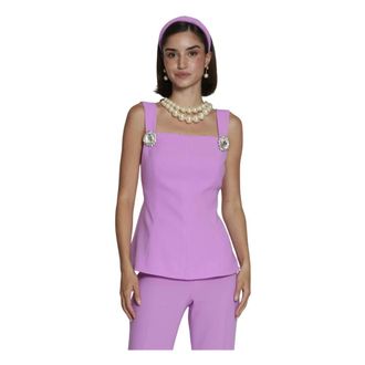 Moskada Rosa Crepe Top mit Juwelendetails - - Tops - Damen - Lila - L