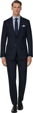 Boggi Milano Homme, Costumes, Bleu, Taille: 5XL Micro Fancy Wool Blend Stretch Suit
