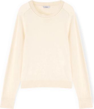 Motivi Viskose-Strickoberteil mit Ton-in-Ton-Besatz - - Knitwear - Damen - Wei&szlig; - M